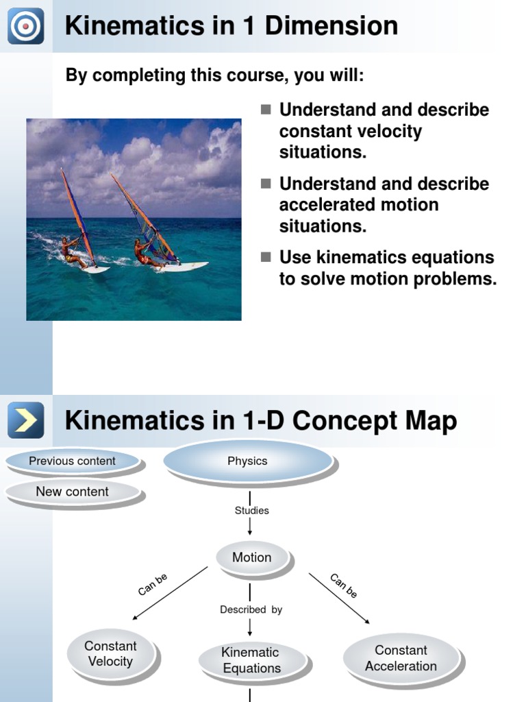 Kinematics One Dimension Part 1 | PDF | Velocity | Kinematics