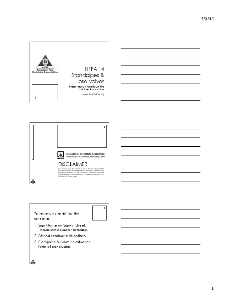 Nfpa 14 Standpipes & Hose Valves: Presented by American Fire Sprinkler ...