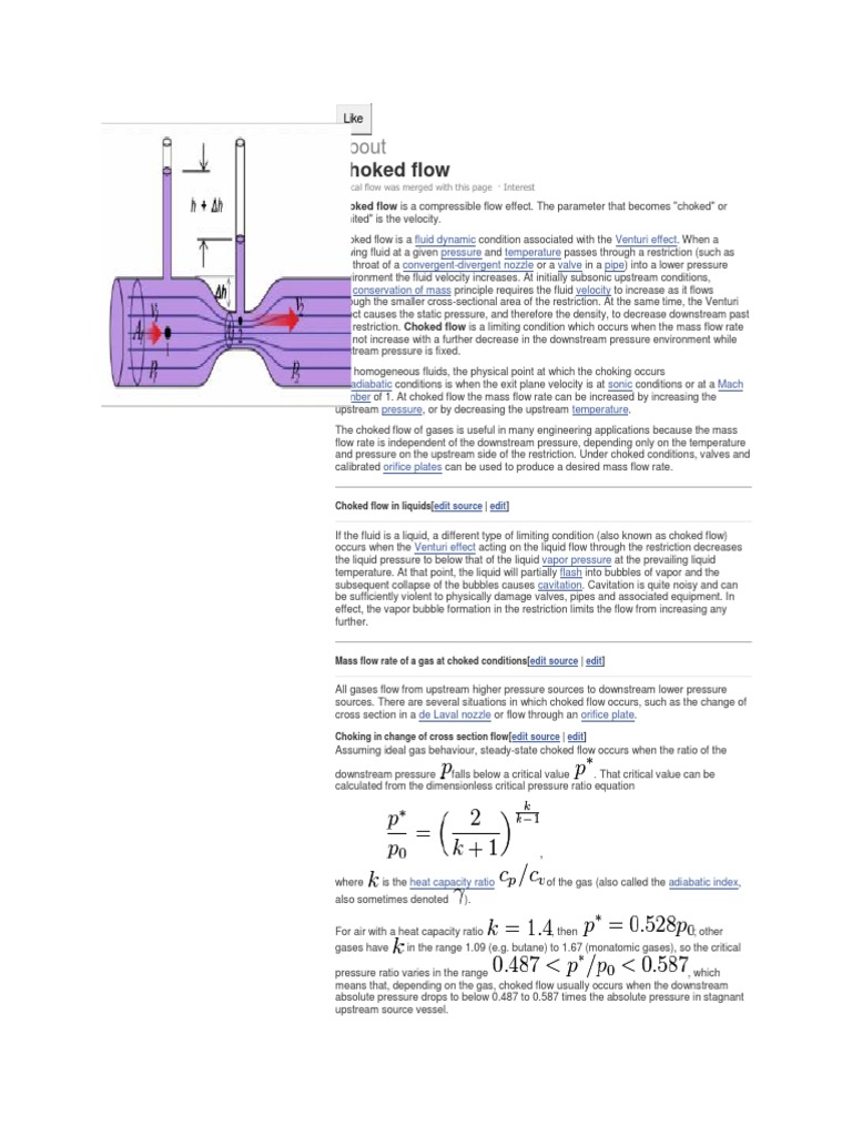 Choked Flow of Fluids | PDF | Chemical Engineering | Soft Matter