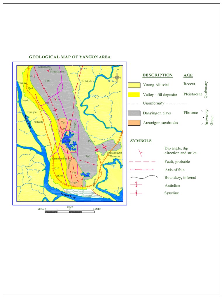 Geology Map of Yangon Area Layout | PDF | Science | Natural Sciences