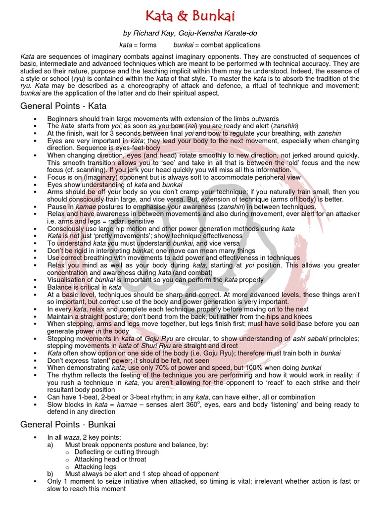 Kata & Bunkai | PDF | Kata | Japanese Martial Arts