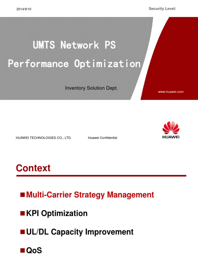 UMTS Network Performance Optimization Solution For Presentation | PDF