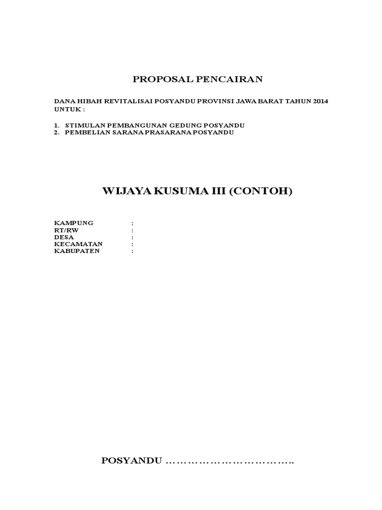 CONTOH Proposal Posyandu | PDF