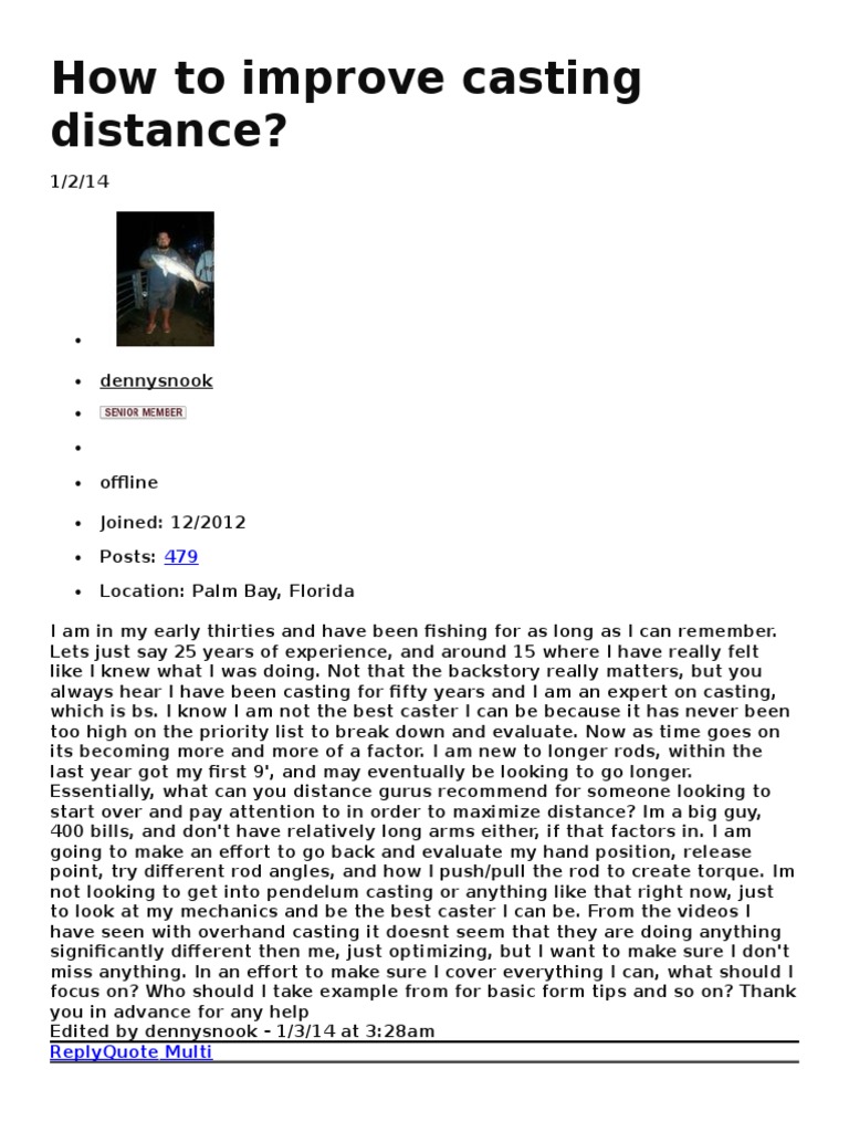 How To Improve Casting Distance | PDF | Home & Garden