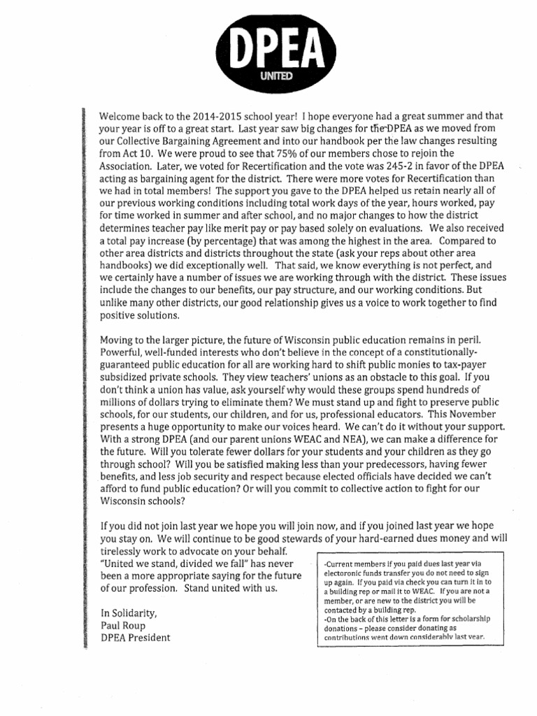 DPEA Letter 2014 15 | PDF | Government | Further Education