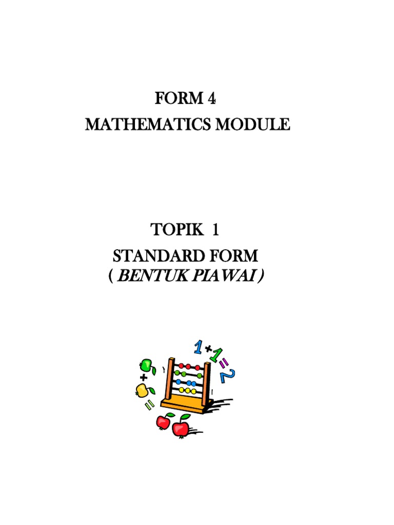 Form 4 Mathematics Module: Bentuk Piawai) | PDF