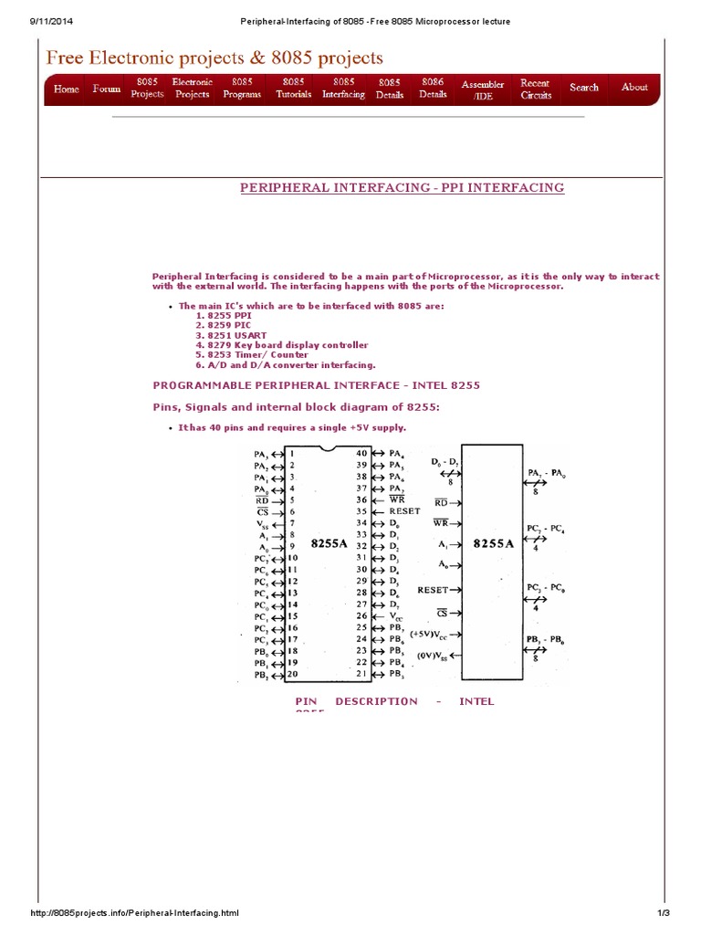 8085 Peripheral Interfacing Guide | PDF | Input/Output | Classes Of Computers