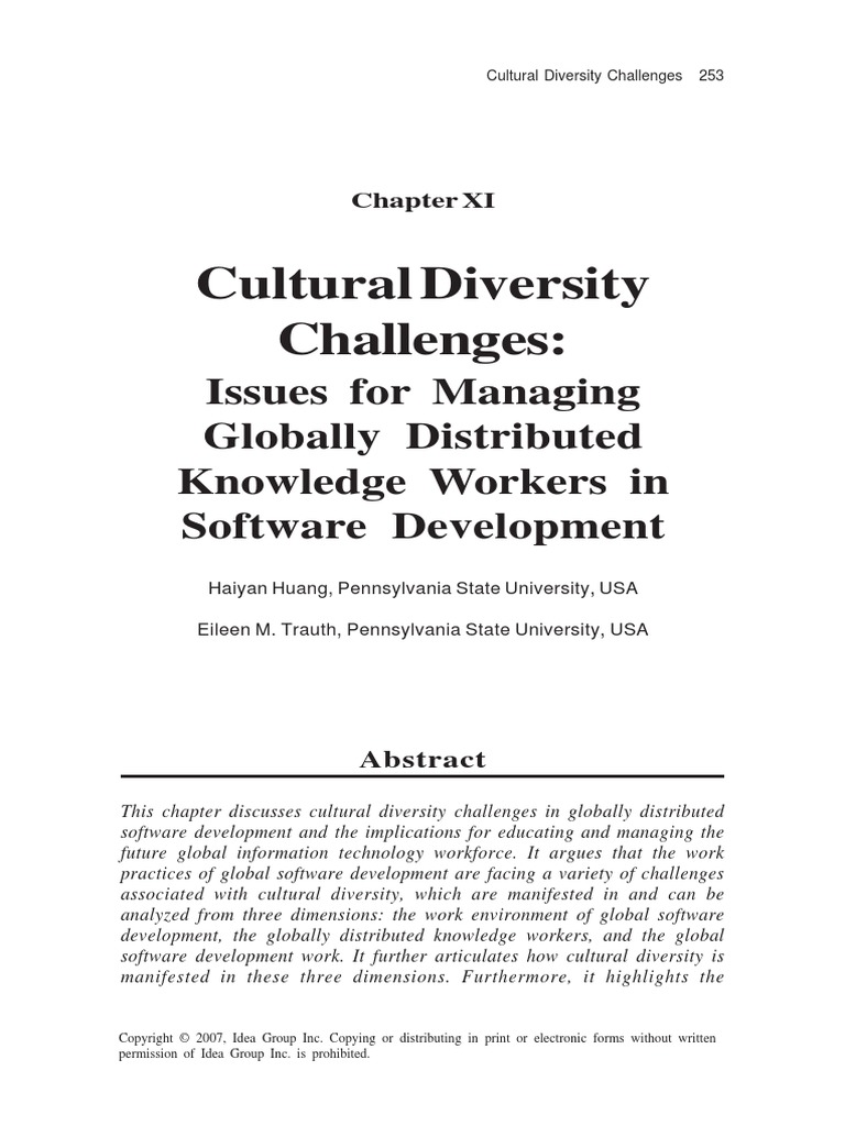 Cultural Diversity Challenges | PDF | Diversity (Business) | Globalization