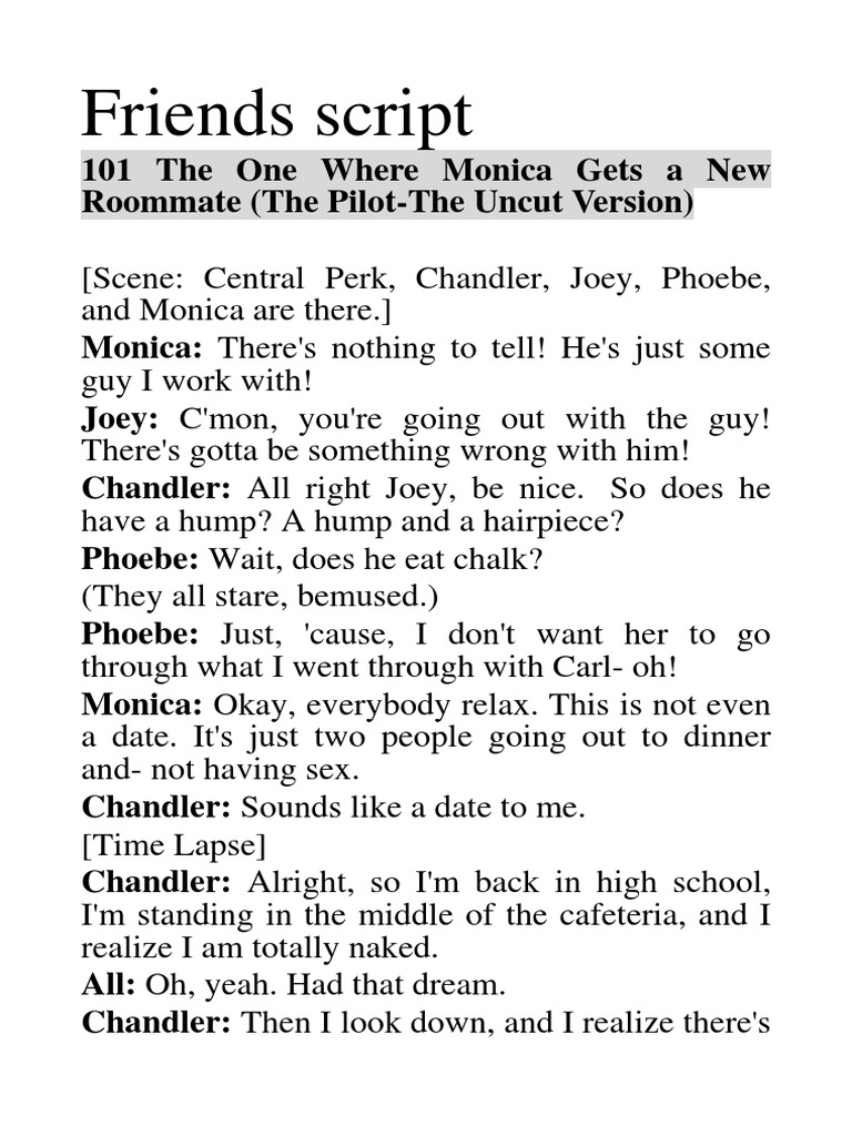 Friends Script | PDF