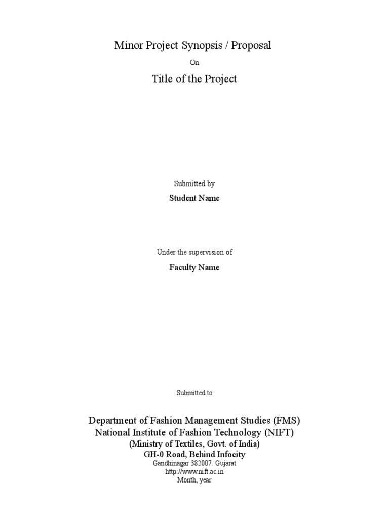 Minor Project Synopsis / Proposal Title of The Project: Student Name ...