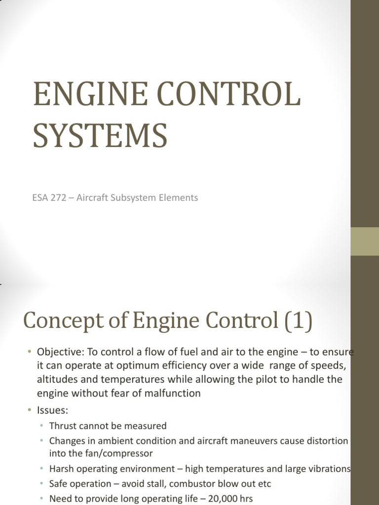 Engine Control Systems: ESA 272 - Aircraft Subsystem Elements | PDF ...