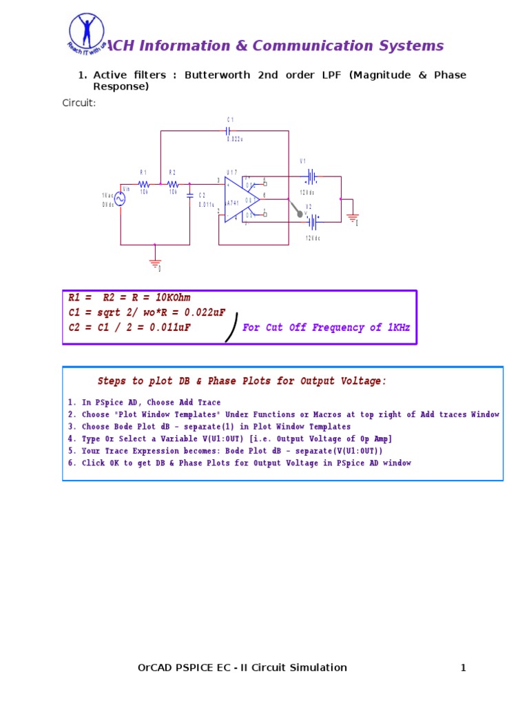 OrCAD Simulation - EC II | PDF | Application Software | Electronic ...