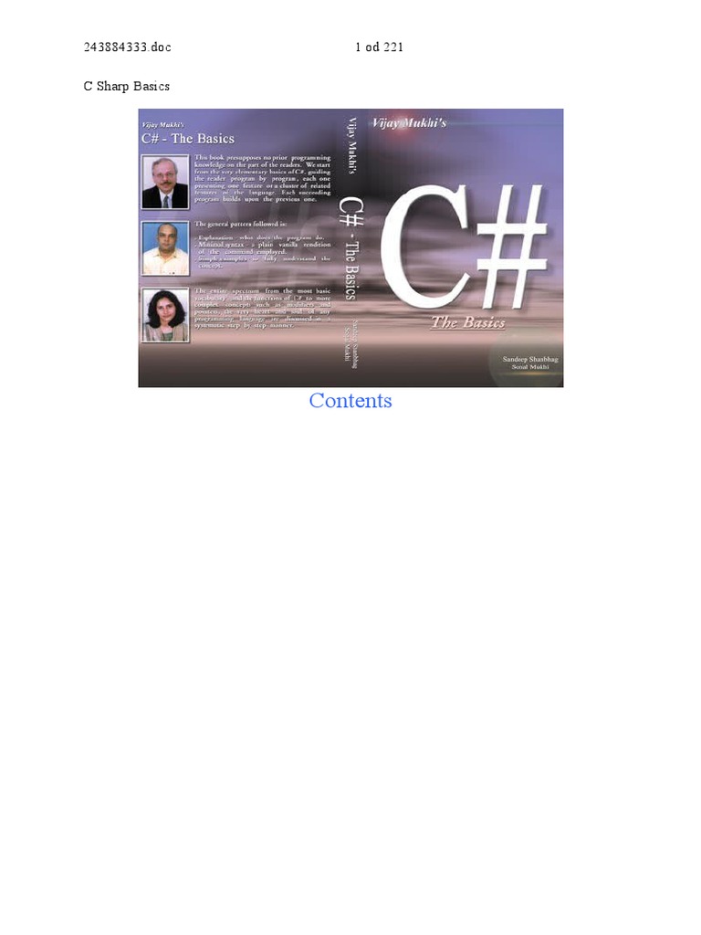 C Sharp Basics: An Introduction to Programming with C# | PDF ...