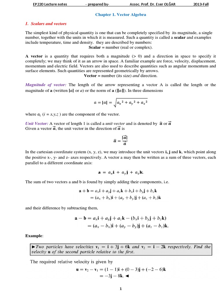 C1.Vector Analysis | PDF | Euclidean Vector | Gradient