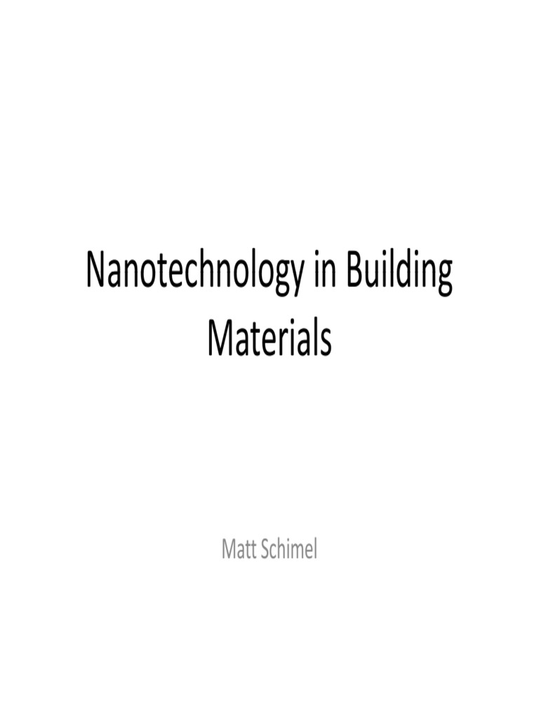 Nanotechnology Building Materials | PDF | Steel | Nanotechnology