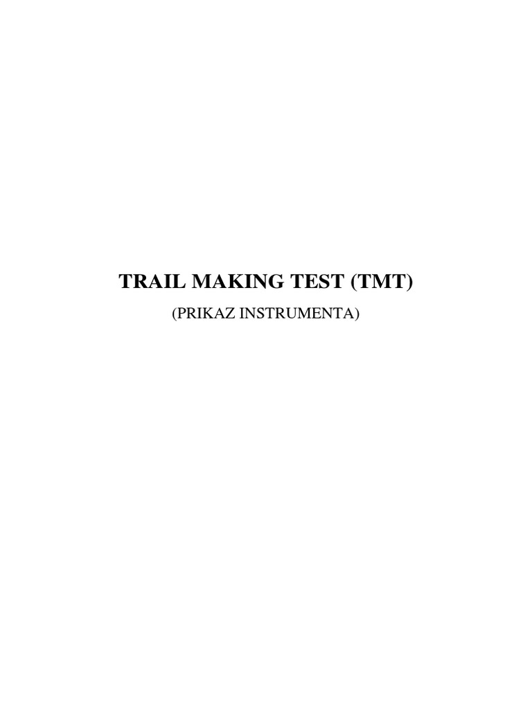 Trail Making Test (TMT) : (Prikaz Instrumenta) | PDF