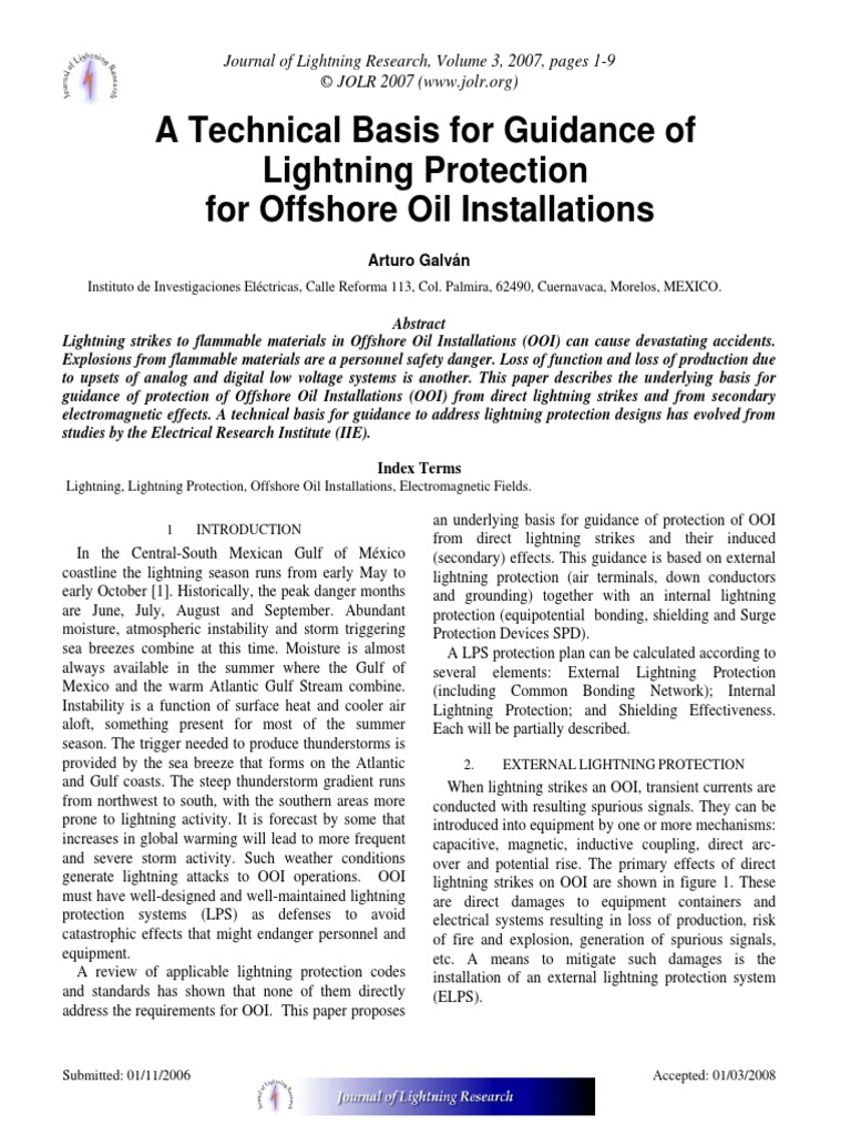 Lightning Protection For Offshore Oil Rigs | PDF | Lightning | Attenuation