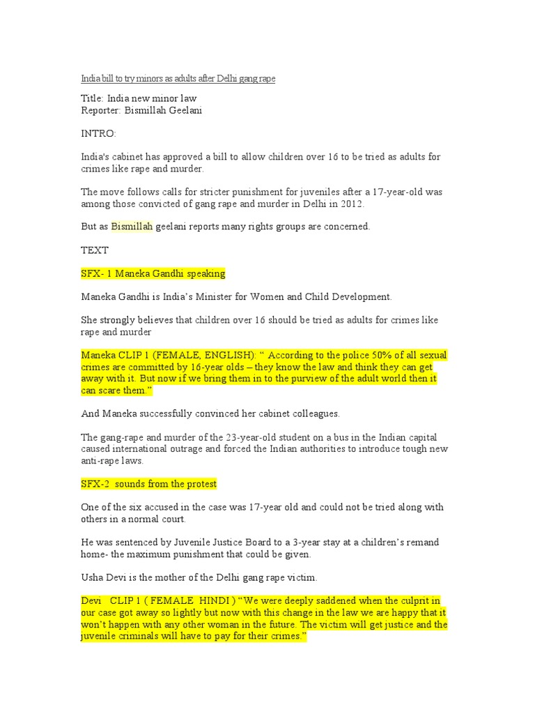 India New Minor Law - FINAL - English | PDF | Minor (Law) | Public Sphere