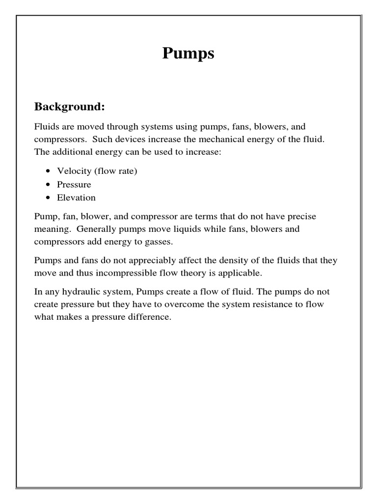 Pump Report | PDF | Pump | Energy Technology