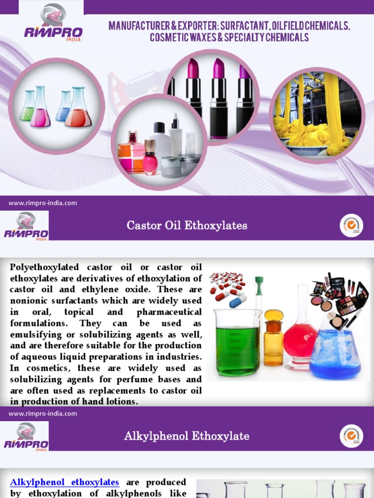 Nonionic Surfactants & Their Industrial Applications | Surfactant ...