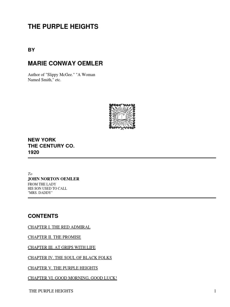 The Purple Heights by Oemler, Marie Conway, 1879-1932 | PDF