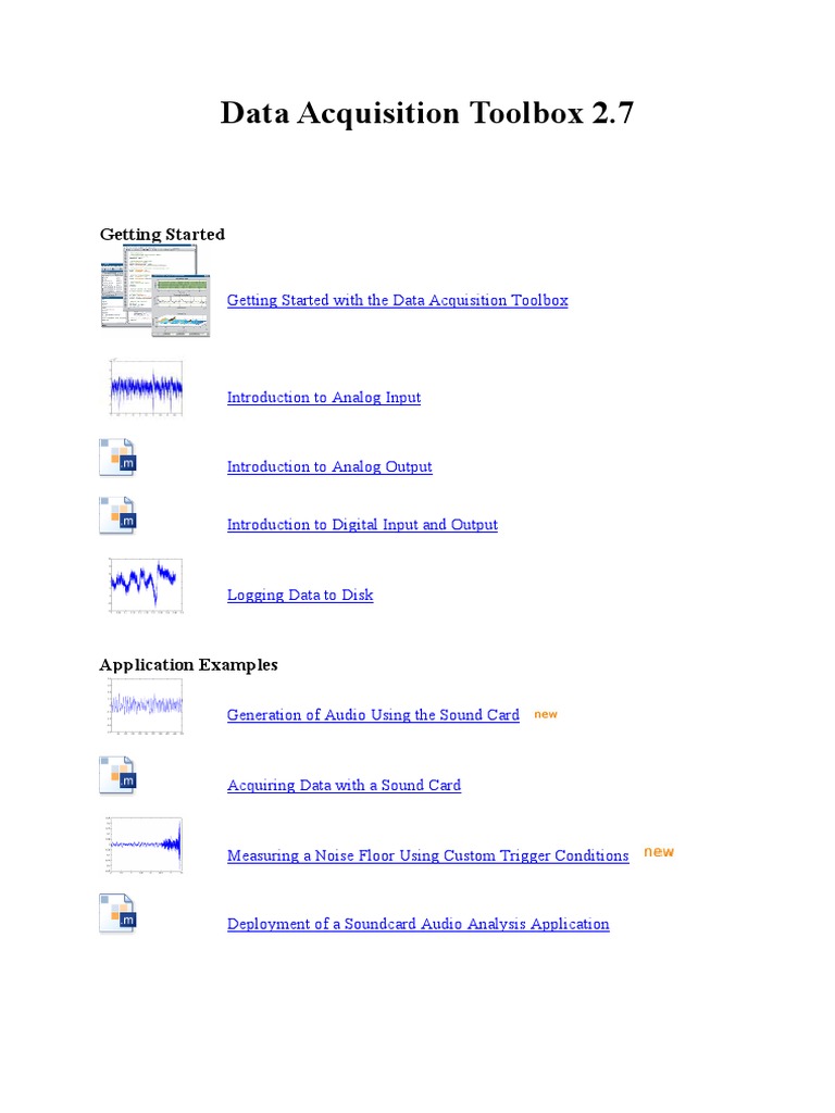 DAQ Toolbox Examples | PDF | Graphical User Interfaces | Matlab