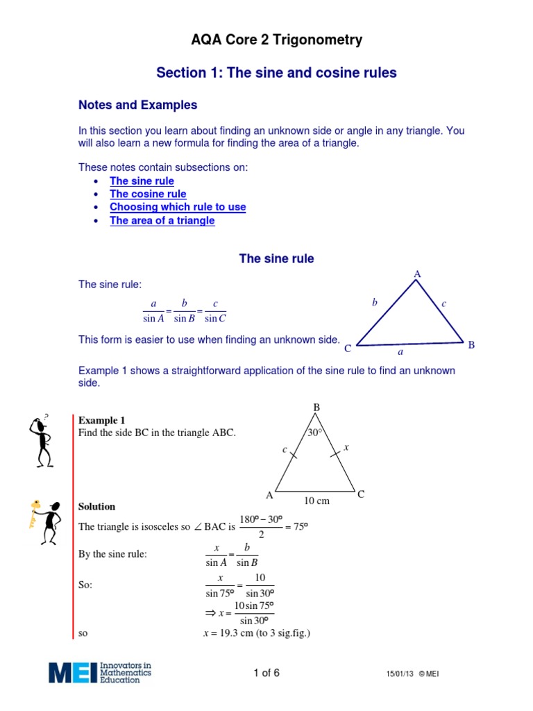 The Sine & Cosine Rule | PDF | Trigonometric Functions | Sine