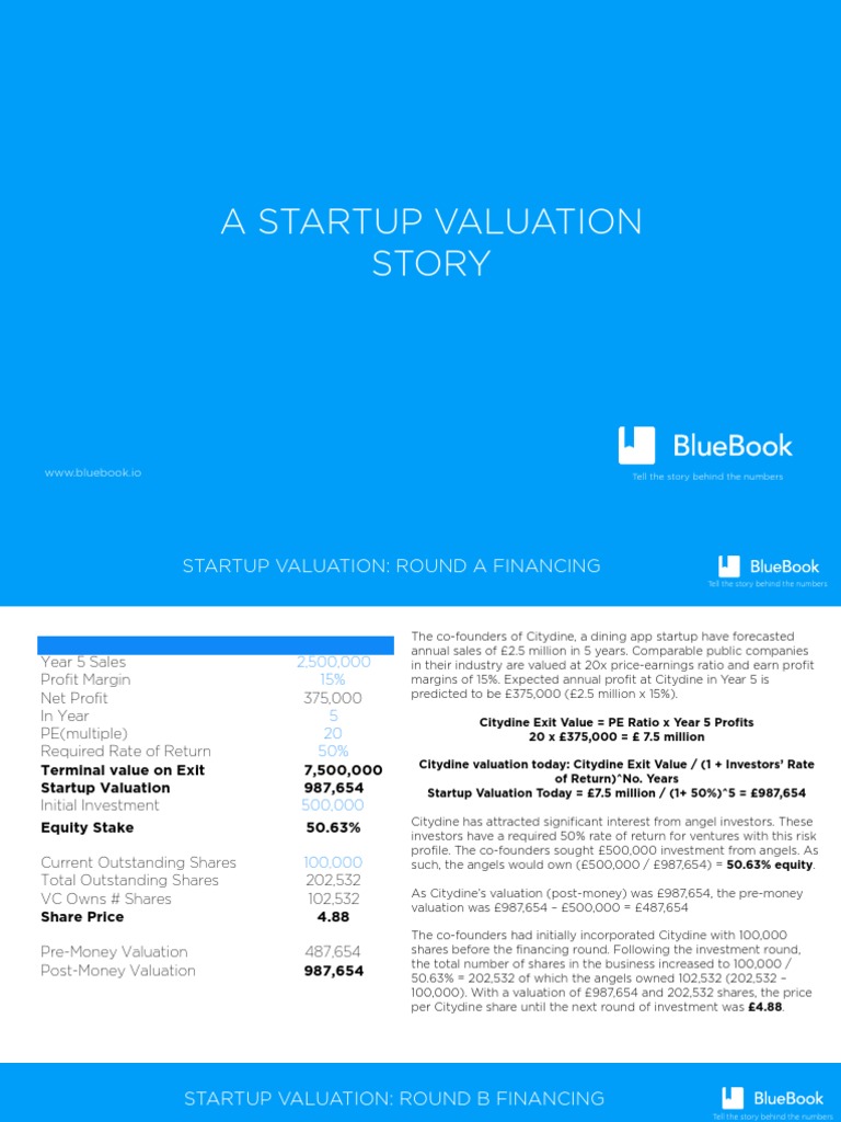BlueBook - A Startup Valuation Story | PDF | Venture Capital ...