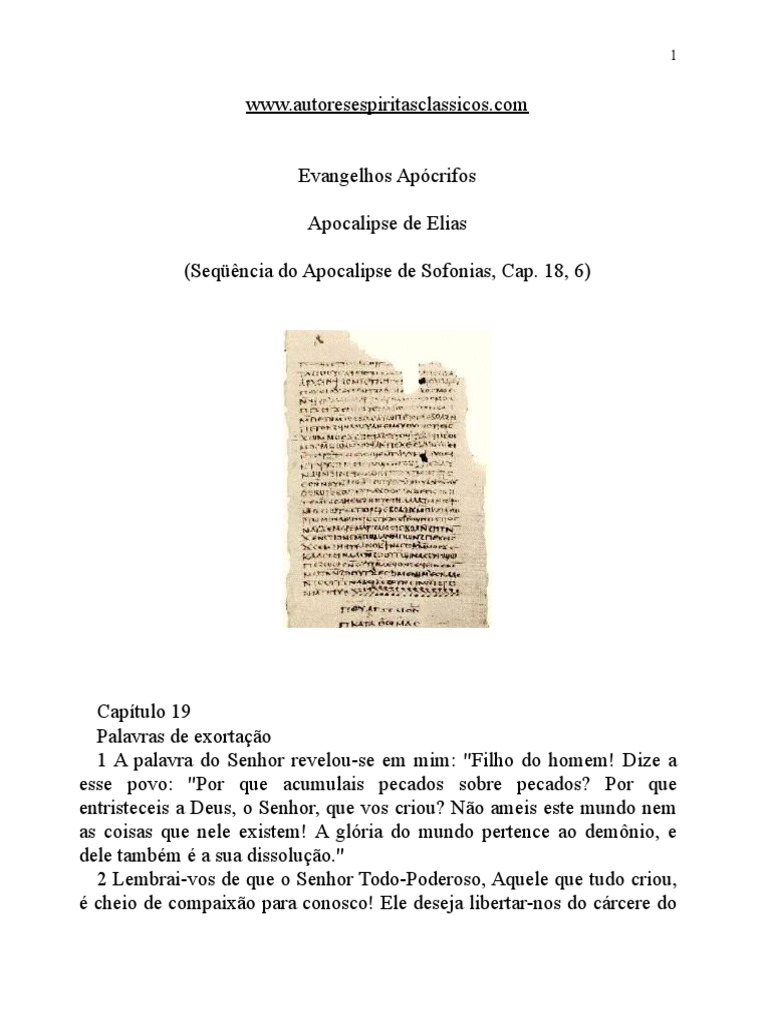 Evangelhos Apócrifos - Apocalipse de Elias | PDF
