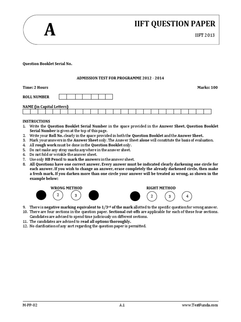 IIFT 2013 Question Paper and Ans Key | PDF | Planets In Astrology ...