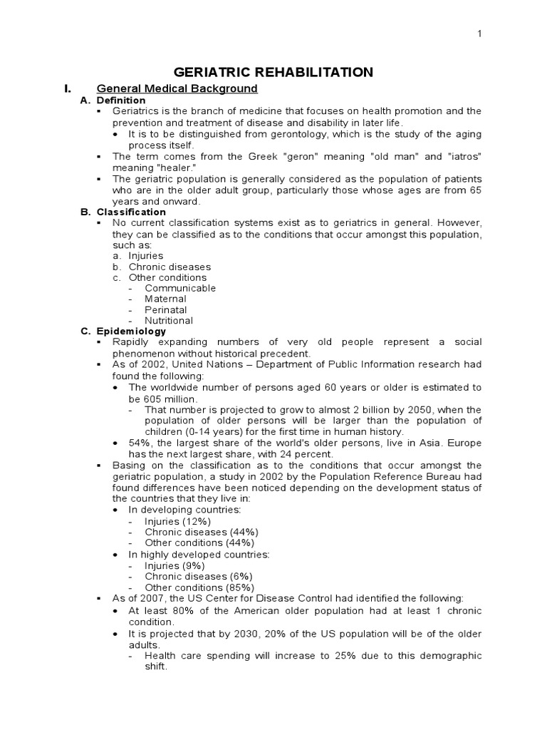 Geriatric Rehabilitation | PDF | Geriatrics | Urinary Incontinence