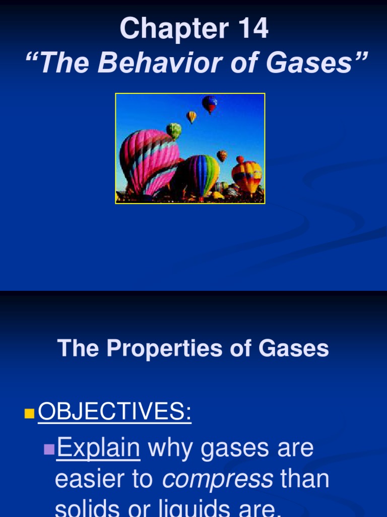 Chapter 14 the Behavior of Gases | Gases | Temperature