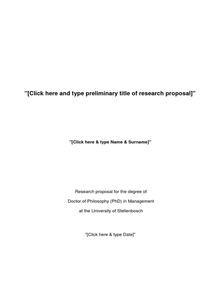 PHD Initial Research Proposal Template | PDF | Scientific Method ...