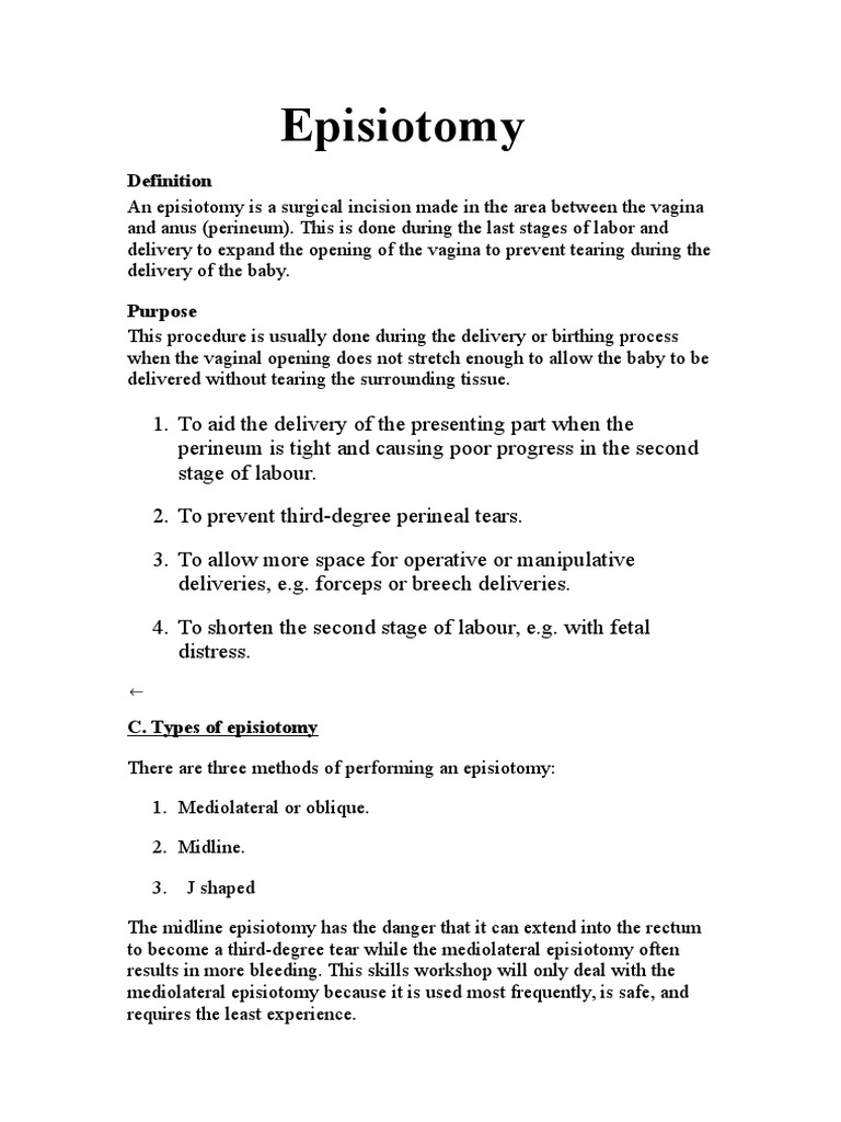 Episiotomy | PDF | Childbirth | Medical Specialties
