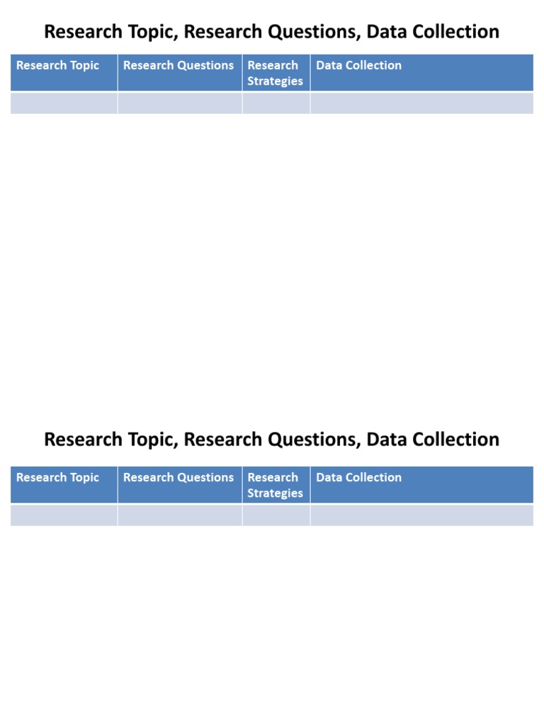 Research Topic, Research Questions, Data Collection | PDF