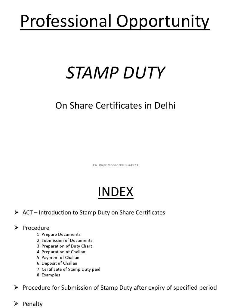 Stamp Duty Presentation 1 | PDF | Postage Stamp | Security