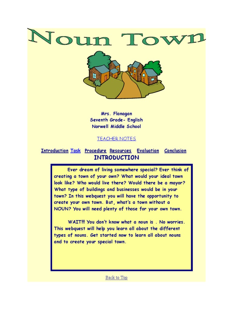 Noun Town | PDF | Career & Growth | Language Arts & Discipline
