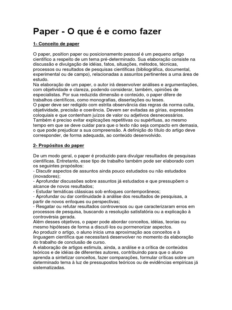 Estrutura e Elaboração de um Paper | PDF | Science | Lógica