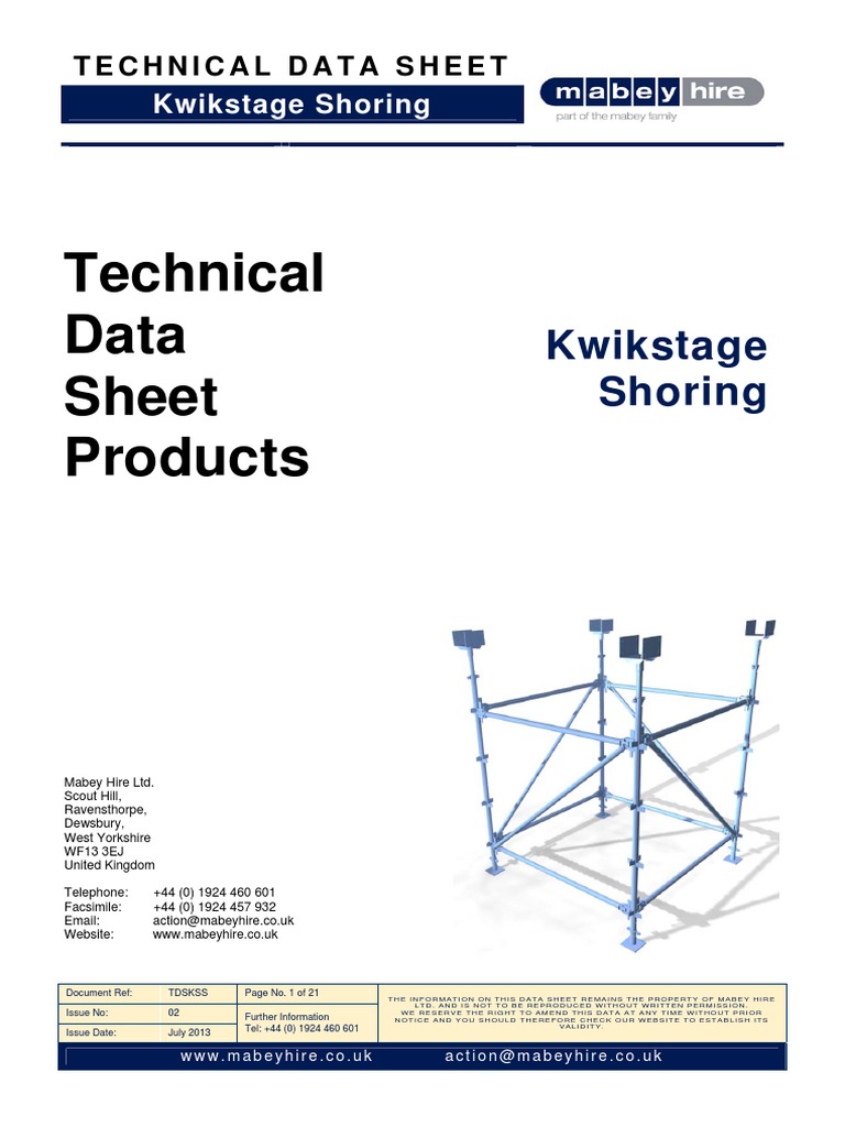 Kwikstage Shoring Guide | PDF | Scaffolding | Mechanical Engineering