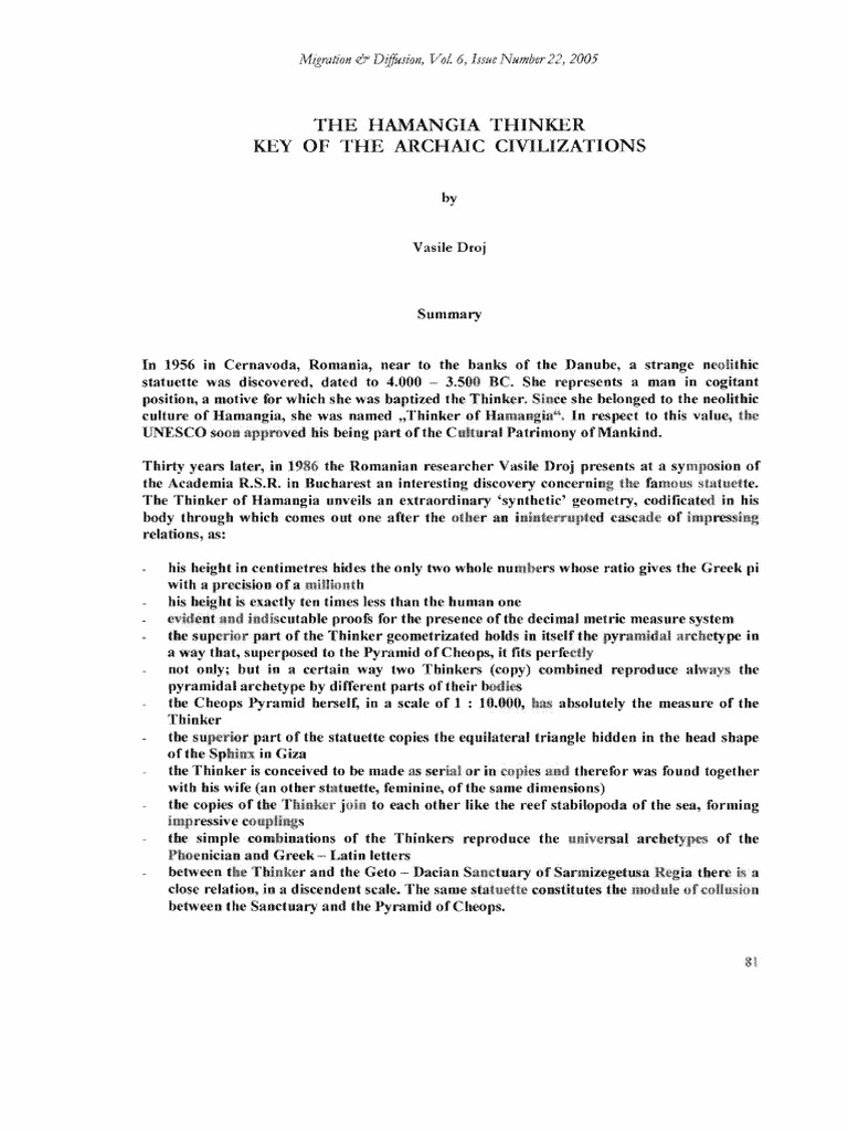 Vasile Dolj - The Hamangia Thinker | PDF | Geometry | Teaching Mathematics