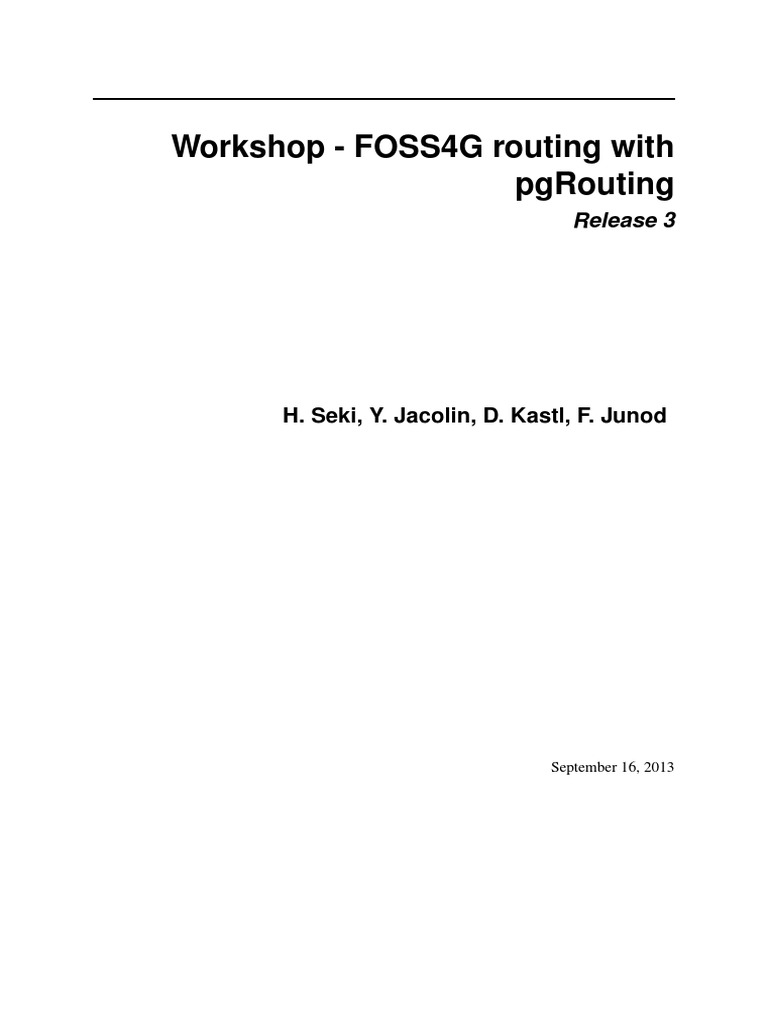 Pgrouting Workshop | PDF | Postgre Sql | Computer Data