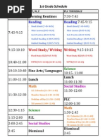 1st Grade Daily Class Schedule | PDF