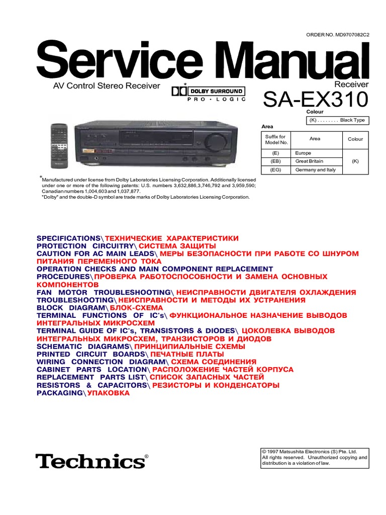 Amplituner Technics SA-EX310 | PDF | Electrical Connector | Ac Power ...