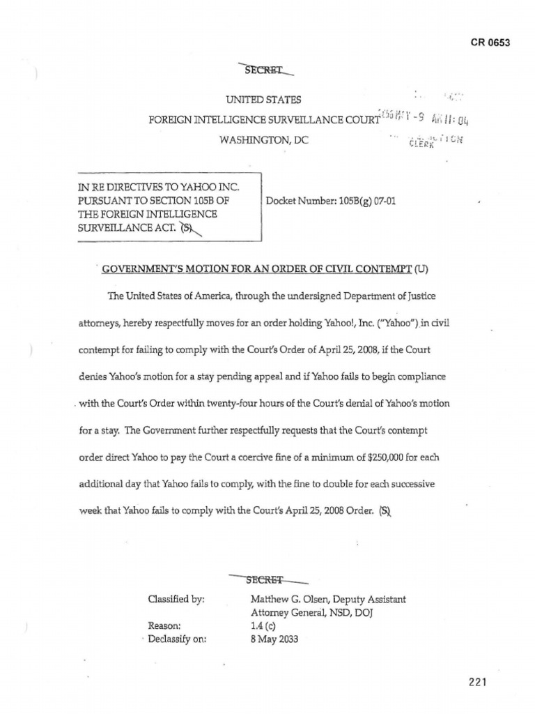 Govt's Motion For An Order of Civil Contempt | PDF | Politics | Social ...