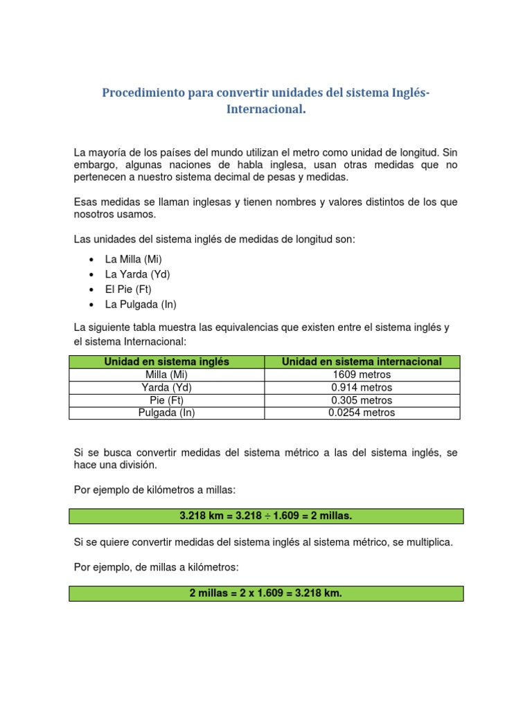 Guía completa para la conversión de unidades entre los sistemas métrico ...