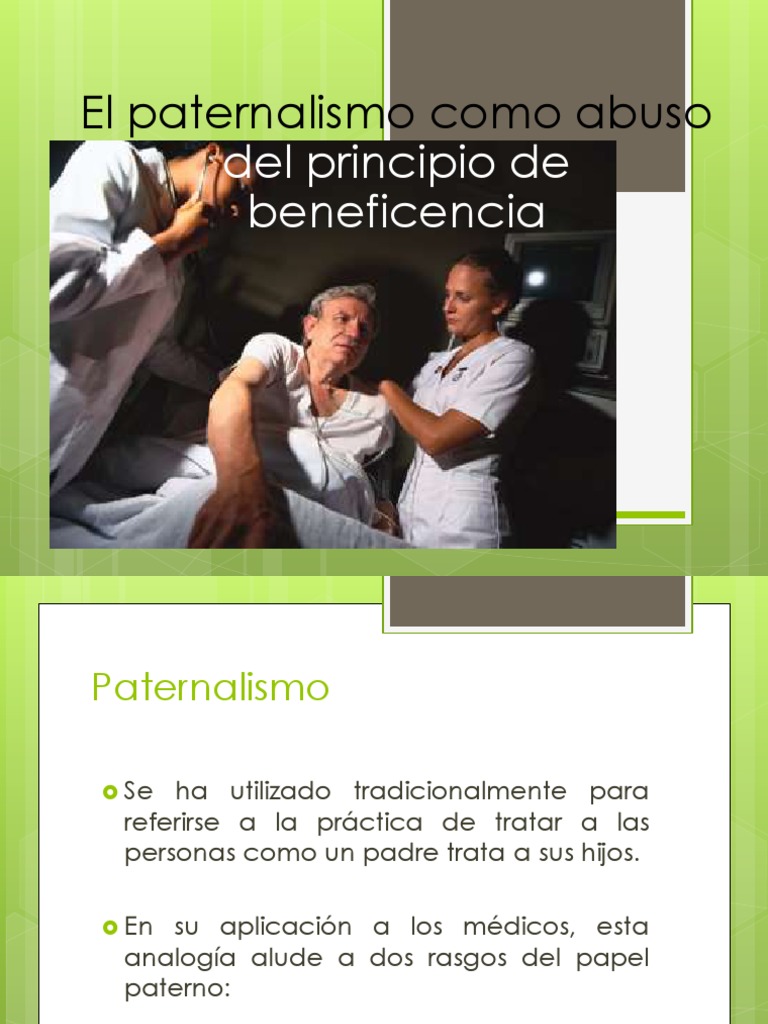 El Paternalismo | PDF | Toma de decisiones | Paciente