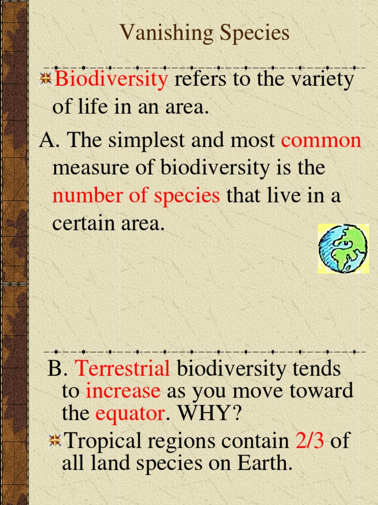 Ch. 5 Biodiversity Notes Powerpoint - 1 | PDF