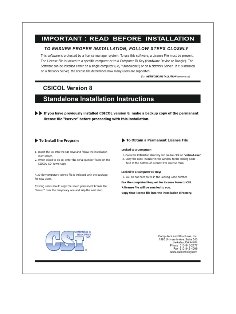 CSICol Install Instructions | PDF | Installation (Computer Programs ...