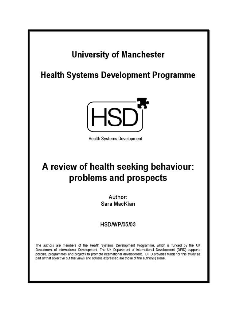 Health Seeking Behaviour (1) | Behavior | Alternative Medicine