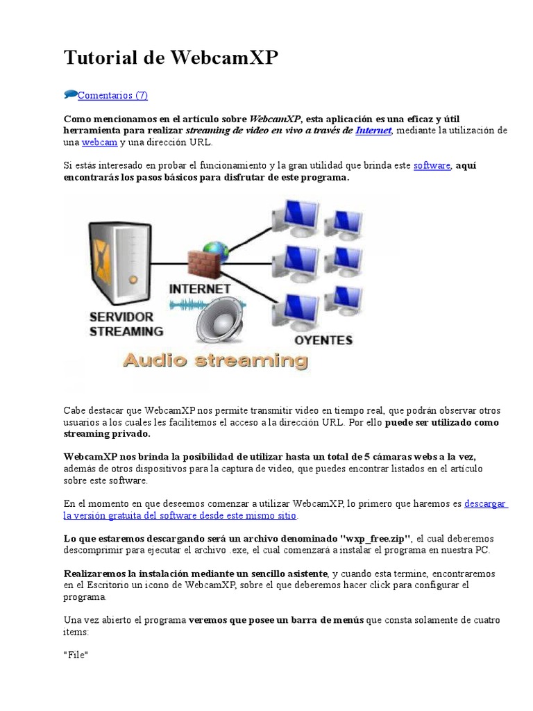 Tutorial de WebcamXP | Descargar gratis PDF | Tecnología de medios | Multimedia